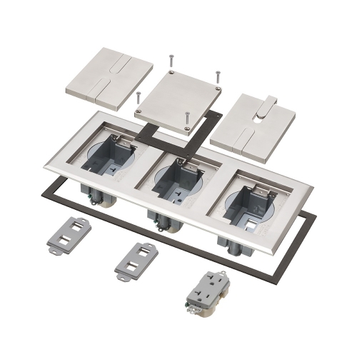Arlington 3-Gang Frame Kit w/Slotted Cover & Receptacle for Gangable ...