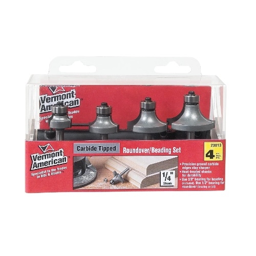 Vermont American 4 pc. Roundover/Beading Router Set, Carbide Tipped, 1/ ...