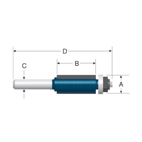 Bosch 3/8-in x 1-in Flush Router Bit, Carbide Tipped, 2-Flute (Bosch ...