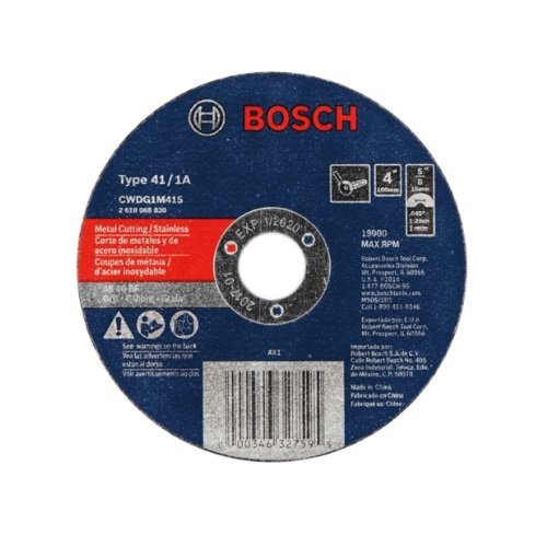 Bosch 4-in Abrasive Wheel, Metal Cutting/Grinding, Type 1A, 46 Grit ...