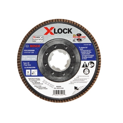 Bosch 5-in X-LOCK Flap Disc, Type 29, 80 Grit (Bosch FDX2950080 ...