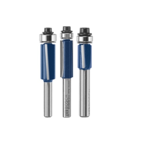 Bosch 3 pc. Flush Trim Router Bit Set, 1/4-in Shank (Bosch RBS020SXW ...