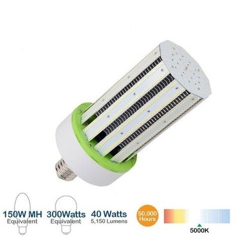 NovaLux 40W LED Corn Bulb, 150W MH/HID Retrofit, 5200 Lumens, 5000K ...