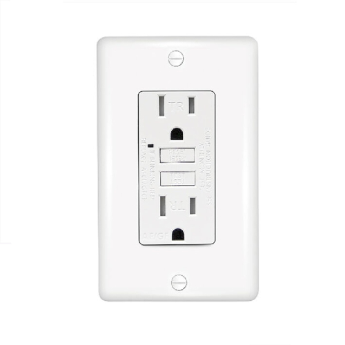 CyberTech GFCI Outlet w/ Wall Cover, 15 Amp, Tamper & Weather Resist ...