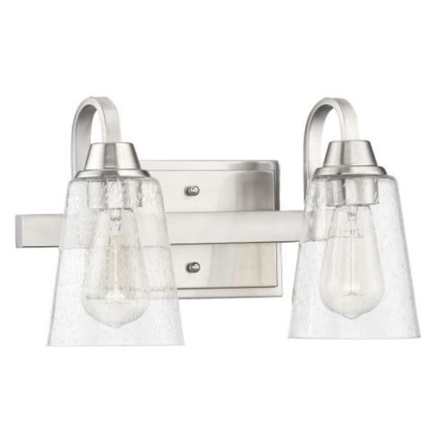 Craftmade Grace Vanity Light Fixture w/o Bulbs, 2 Lights, Nickel ...