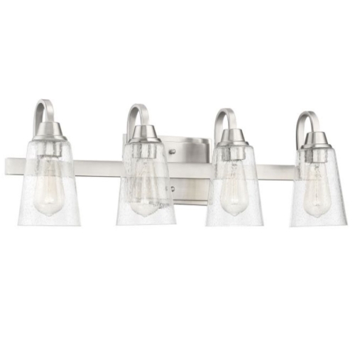 Craftmade Grace Vanity Light Fixture w/o Bulbs, 4 Lights, Nickel ...