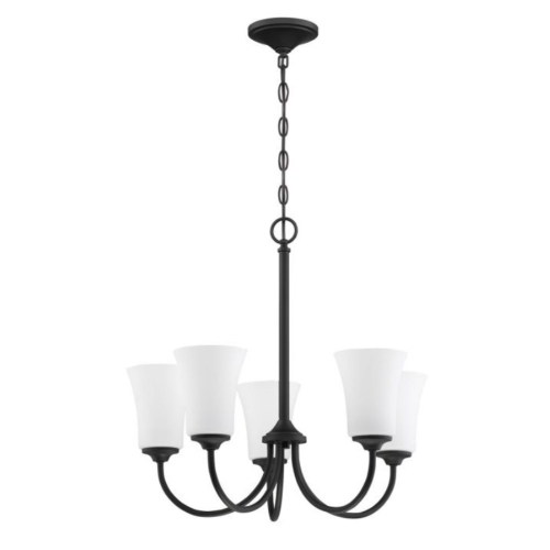 Craftmade Gwyneth Chandelier Fixture w/o Bulbs, 5 Lights, Flat Black ...