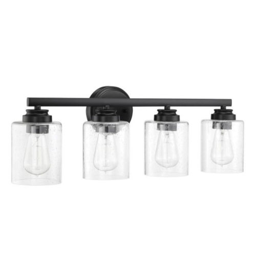 Craftmade Bolden Vanity Light Fixture w/o Bulbs, 4 Light, Flat Black ...