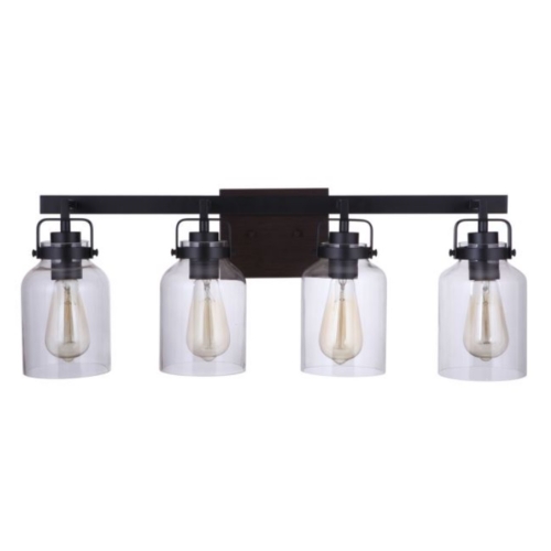 Craftmade Foxwood Vanity Light Fixture w/o Bulbs, 4 Lights, Flat Black ...
