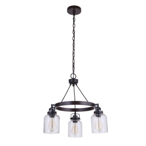 Craftmade Foxwood Chandelier Fixture w/o Bulbs, 3 Lights, Flat Black ...