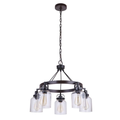 Craftmade Foxwood Chandelier Fixture w/o Bulbs, 5 Lights, Flat Black ...