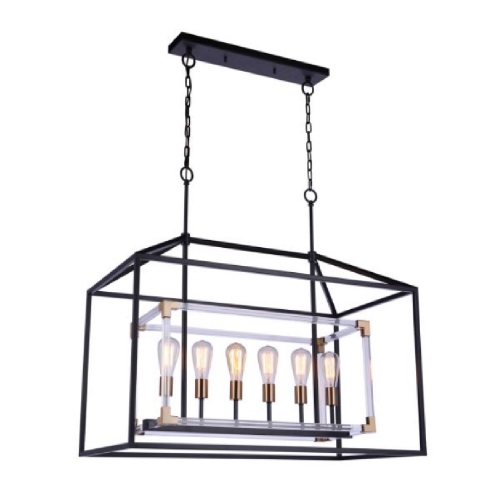 Craftmade Aaron Island Light Fixture w/o Bulbs, 6 Lights, E26, Black ...