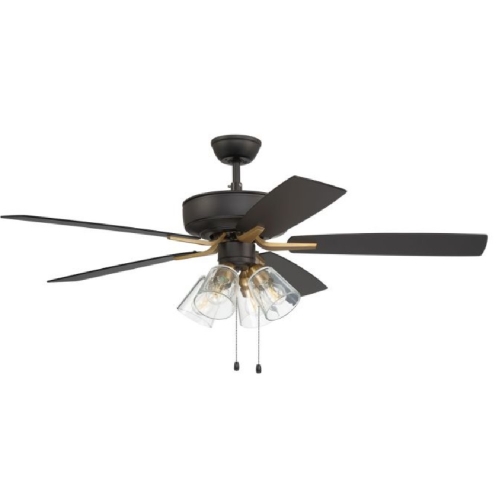 Craftmade 52-in 67W Pro Plus 104 Ceiling Fan, 3-Speed, 5-Blade, Black ...