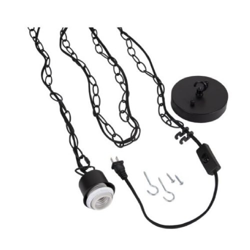 Craftmade Swag Hardware Kit w/ 15-ft Cloth Cord, Chain, Canopy & Socket ...