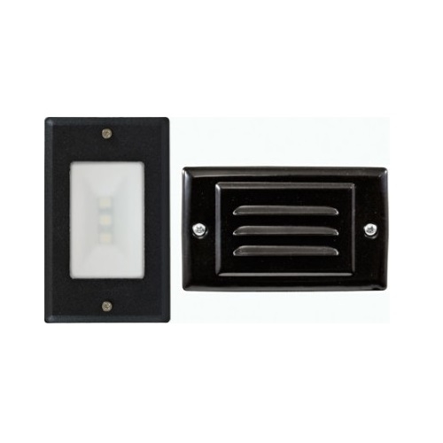 Dabmar 1.5W LED Recessed Step Light w/ Open Face & Louvered Cover, 120V ...