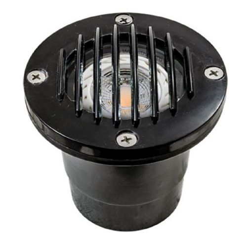Dabmar 3W LED In-Ground Well Light w/ Grill, 12V, 2-Pin, 27K, Black ...
