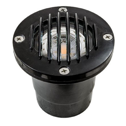 Dabmar 3W LED In-Ground Well Light w/ Grill, 12V, 2-Pin, 65K, Black ...
