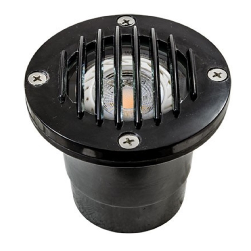 Dabmar 5W LED In-Ground Well Light w/ Grill, 12V, 2-Pin, 27K, Black ...