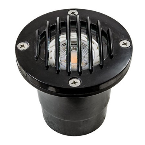 Dabmar 5W LED In-Ground Well Light w/ Grill, 12V, 2-Pin, 65K, Black ...
