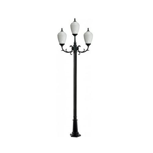 Dabmar 10-ft 6W LED Alisa Lamp Post, Three-Head, A19, 120V, Verde Green ...