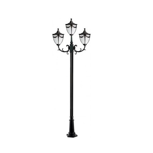 Dabmar 10-ft 6W LED Rachel Lamp Post, Three-Head, A19, 120V, White ...
