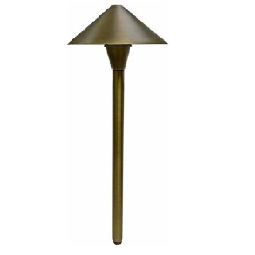 Dabmar 2.5W LED Path Light, Solid Top, 12V, 3000K, Cast Brass (Dabmar ...