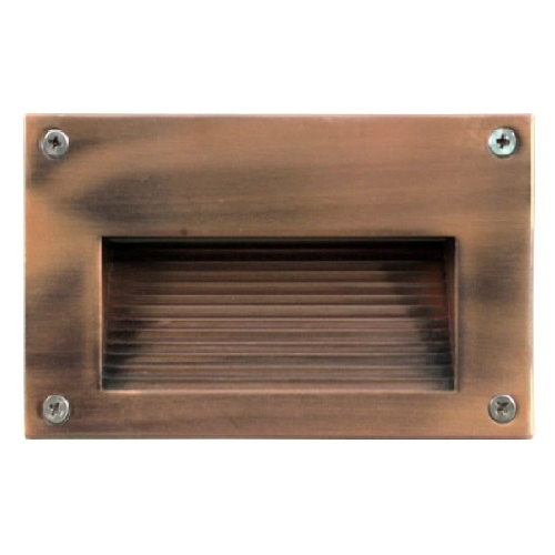 Dabmar 3.0W LED Step Light, Ribbed Face, 12V, Amber, Antique Copper ...