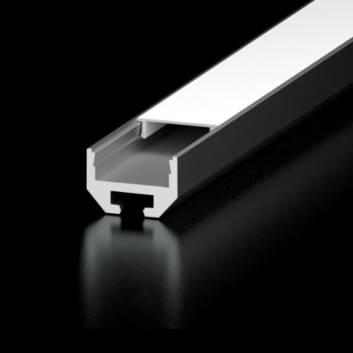 Diode LED 8-ft Channel Bundle w/ Premium Diffusion Lens, Square, Black ...