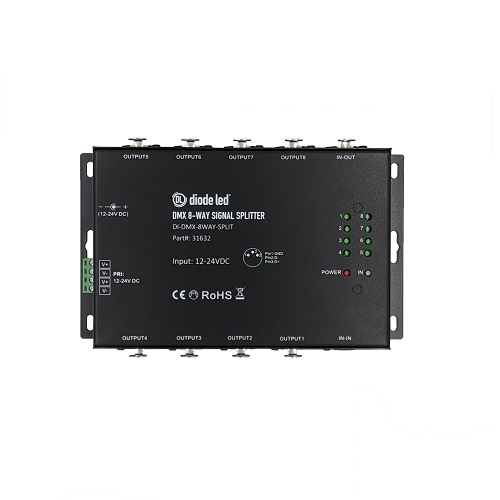 Diode LED DMX 8-Way Splitter, 12V-24VDC (Diode LED DI-DMX-8WAY-SPLIT ...