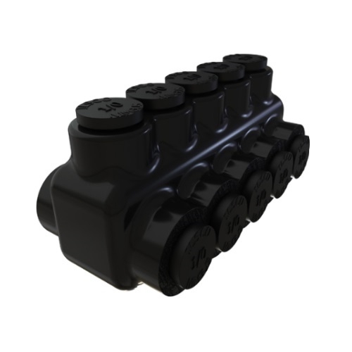 FTZ Industries Insulated Multi-Tap Connector, Dual Entry, 5 Ports, 250 ...