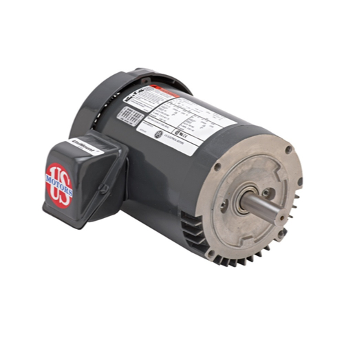 US Motors Steel Edge TEFC Motor, 56C FRME, FL, 3510 RPM, 1-1/2 HP, 3 Ph ...