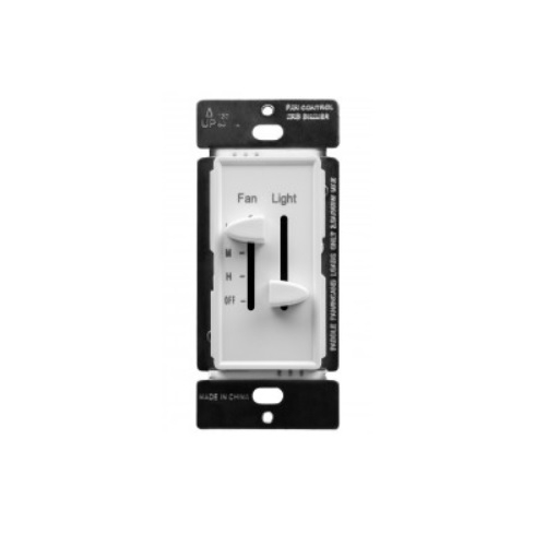 Enerlites White 3-Speed Control and LED Dimmer Switch, Dual Slider ...
