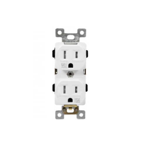 Enerlites 15 Amp Tamper and Weather Resistant Duplex Receptacle, White ...