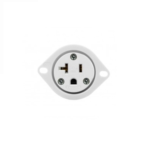 Enerlites 20 Amp 125V Nema 5-20P Straight Blade Flanged Outlet, White ...