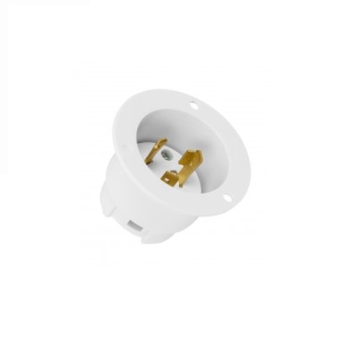 Enerlites 20 Amp 250V NEMA L6-20PFI Locking Flanged Inlet, White ...
