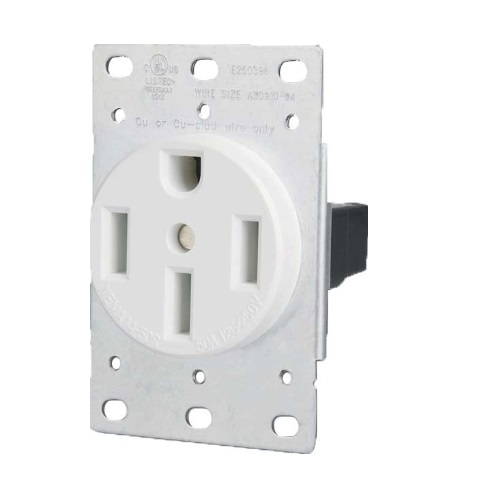 Enerlites White 50A Industrial Grade Flush Mount Receptacle, NEMA 14 ...