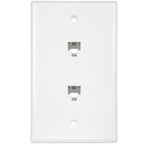Enerlites Telephone and CATV 1-Gang Duplex RJ11 Jack Wall Outlet, Ivory ...