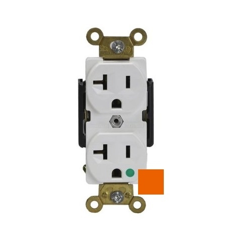 Enerlites Orange 15A Straight Blade Duplex Hospital Receptacle ...