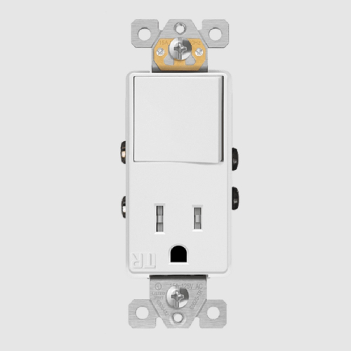 Enerlites Single Pole Switch & Receptacle, 120V/125V, 15 Amp, Gold ...