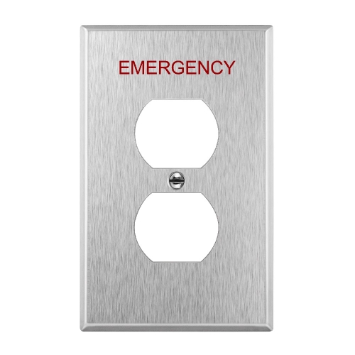 Enerlites 1-Gang Mid-Size Emergency Wall Plate, Duplex, Stainless Steel ...
