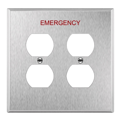 Enerlites 2-Gang Mid-Size Emergency Wall Plate, Duplex, Stainless Steel ...