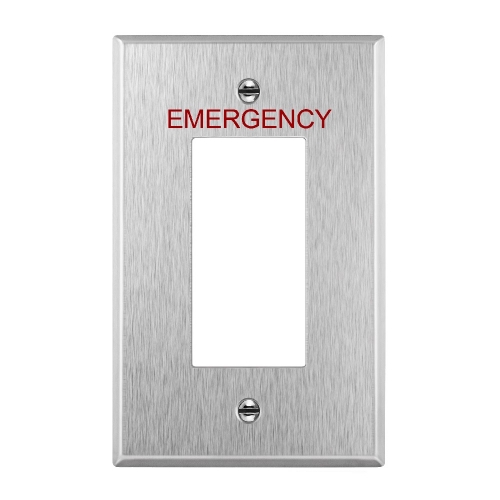 Enerlites 1-Gang Mid-Size Emergency Wall Plate, Decora, Stainless Steel ...