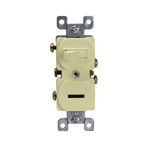 Enerlites Ivory Two Single-Pole Side-Wired 15A Combination Switches ...