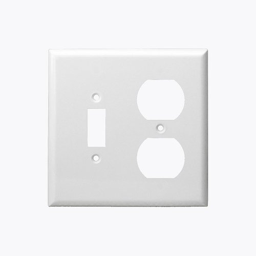 Enerlites White Combination Two Gang Toggle and Duplex Receptacle ...
