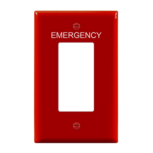 Enerlites 1-Gang Mid-Size Emergency Wall Plate, Decora/GFCI, Red ...