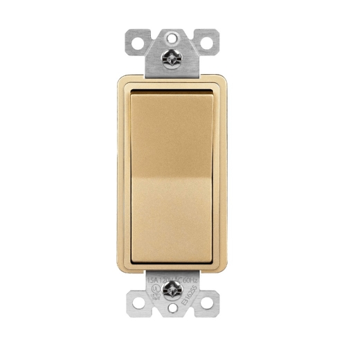 Enerlites 15A Residential Grade Decora Switch, 4-Way, 120V-277V, Gold ...