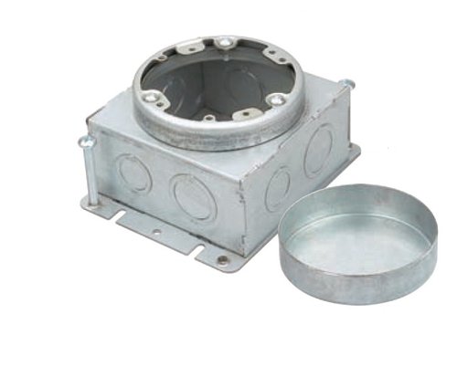 Enerlites Pre-Galvanized Steel Commercial Square Box Round Cover w/ 11/ ...
