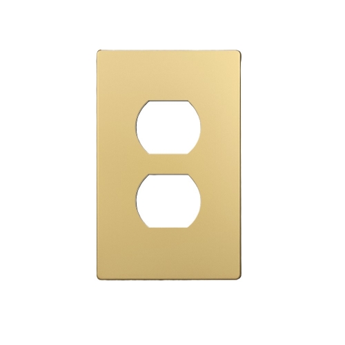 Enerlites 1-Gang Standard Wall Plate, Duplex, Screwless, Gold ...