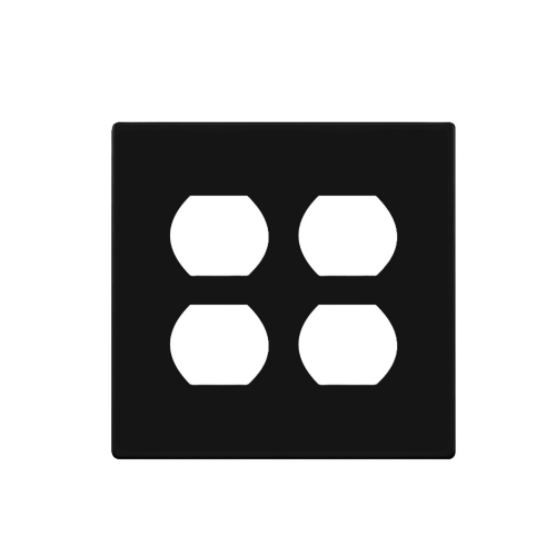 Enerlites 2-Gang Standard Wall Plate, Duplex, Screwless, Black ...