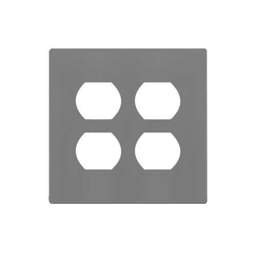 Enerlites 2-Gang Standard Wall Plate, Duplex, Screwless, Gray ...